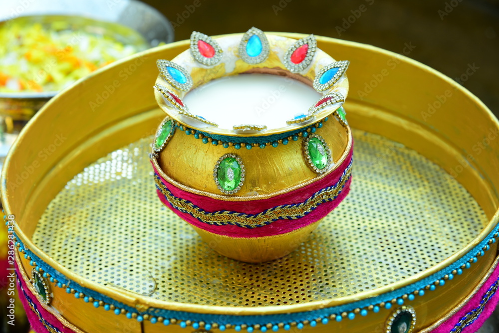 indian traditional kalas decaretion colors Stock Photo | Adobe Stock