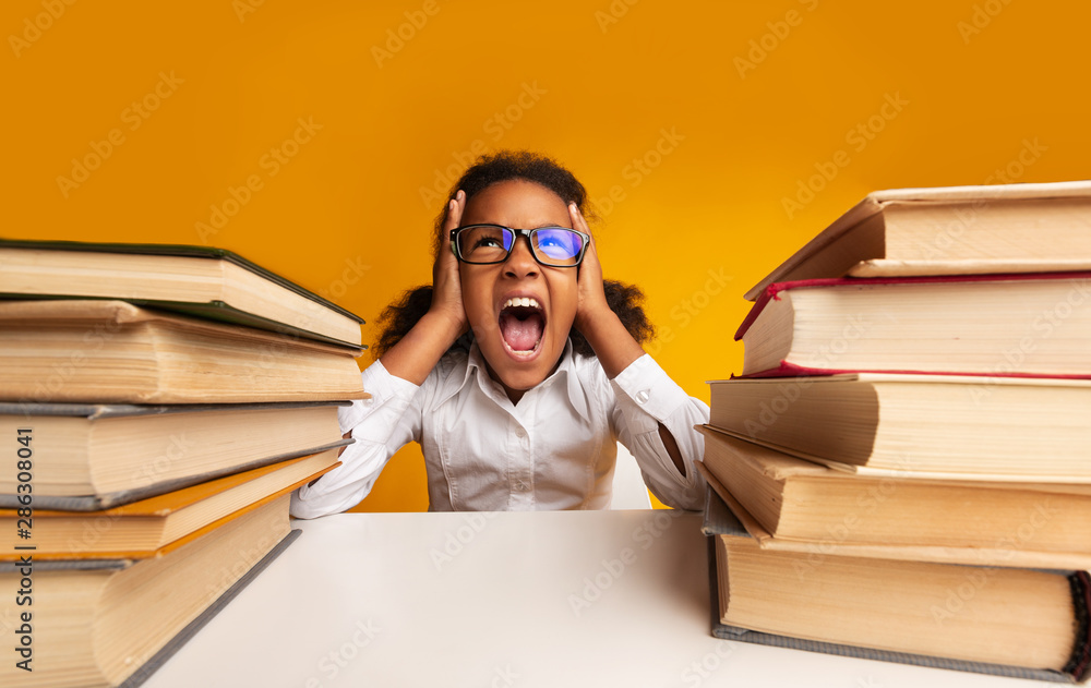 Overwhelmed Student With Books