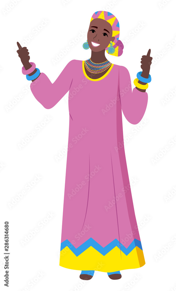 African woman in traditional dress vector, dancing lady wearing ...