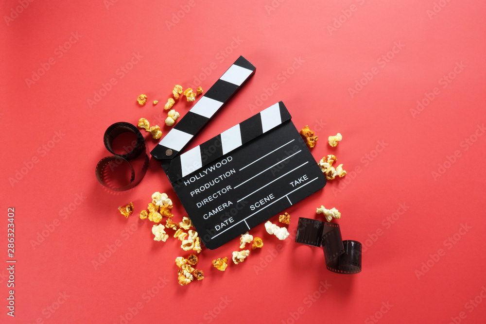 movie, cinema video concept. movie clapper board with copy space. Stock ...
