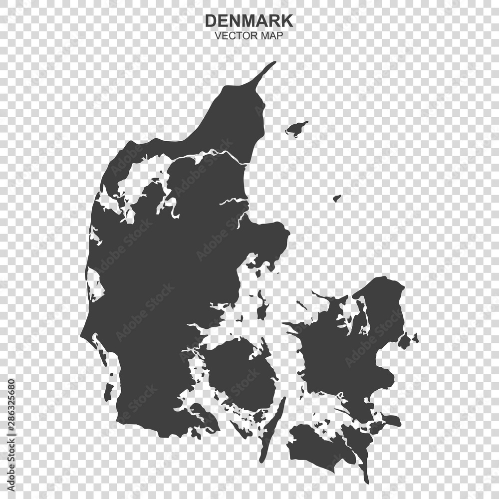 vector map of Denmark on transparent background Stock Vector | Adobe Stock