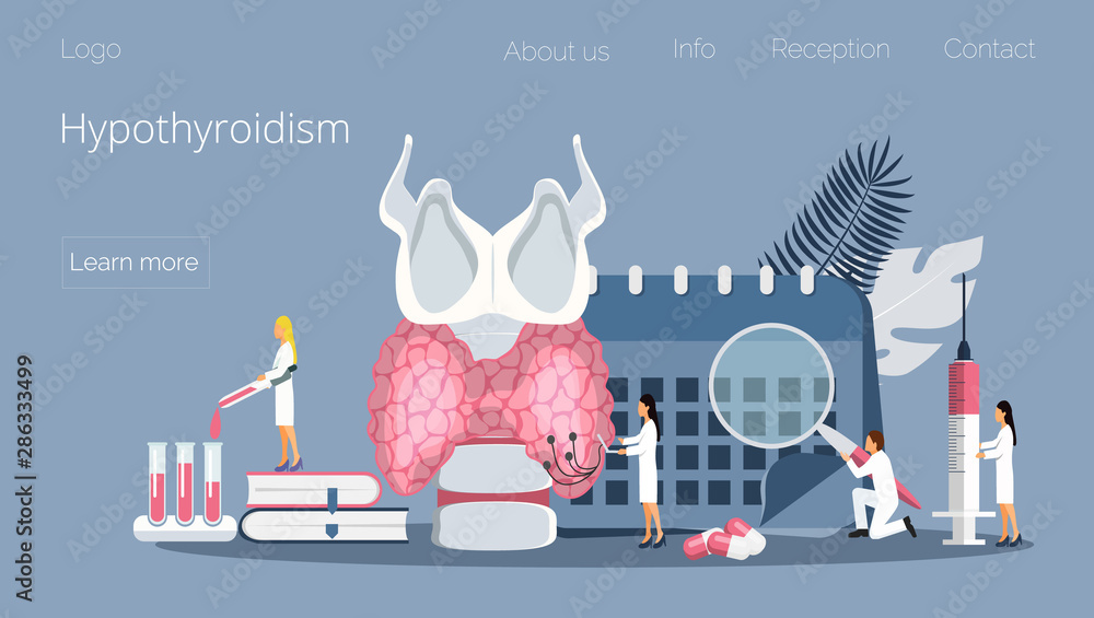 Hypothyroidism concept vector. Endocrinologists diagnose and treat ...