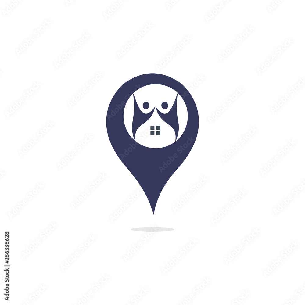 Foster home locator vector logo design. Foster home Pin map symbol ...