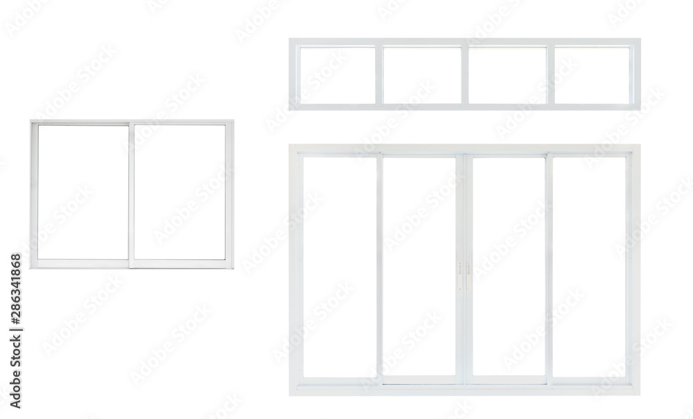 Modern house office or frontstore windows frame set collection isolated ...