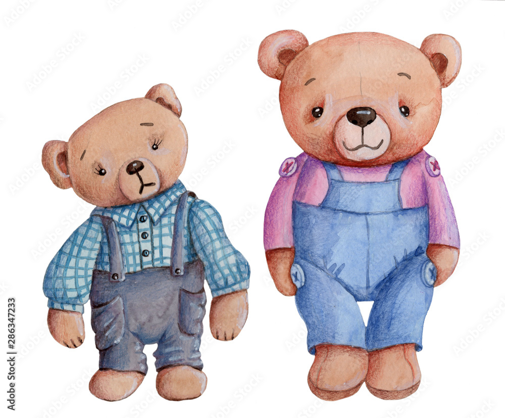 Cartoon Teddy Bear Friends