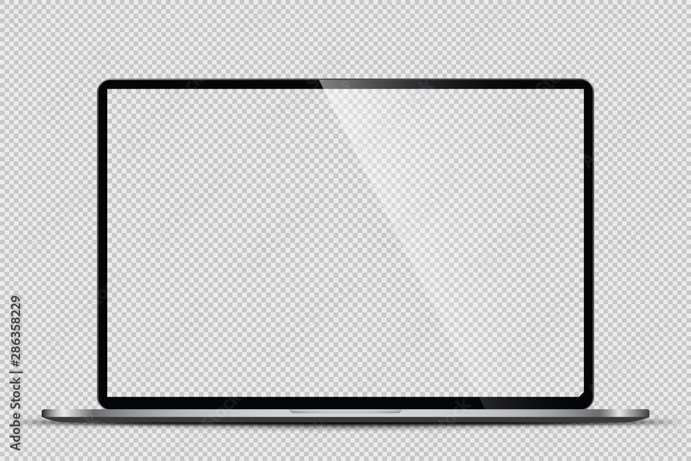 Realistic Darkgrey Notebook with Transparent Screen Isolated. Laptop ...