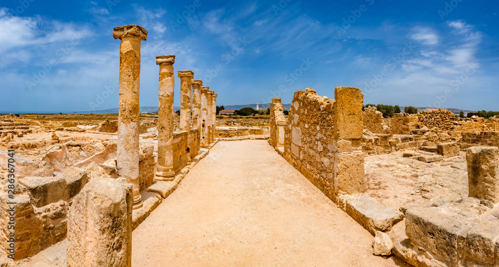 Cyprus. Pathos. Archaeological Park of Paphos. Mediterranean coast ...