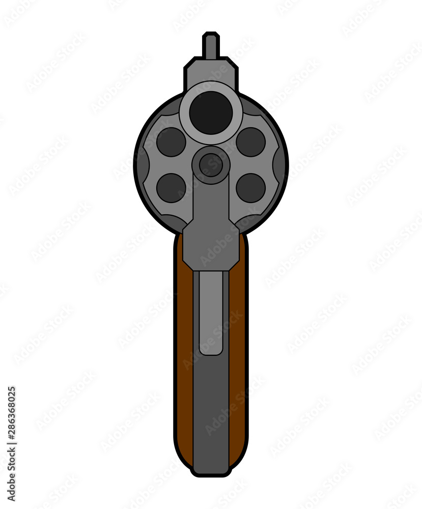 Revolver front view. Gun isolated. Vector illustration Stock Vector ...