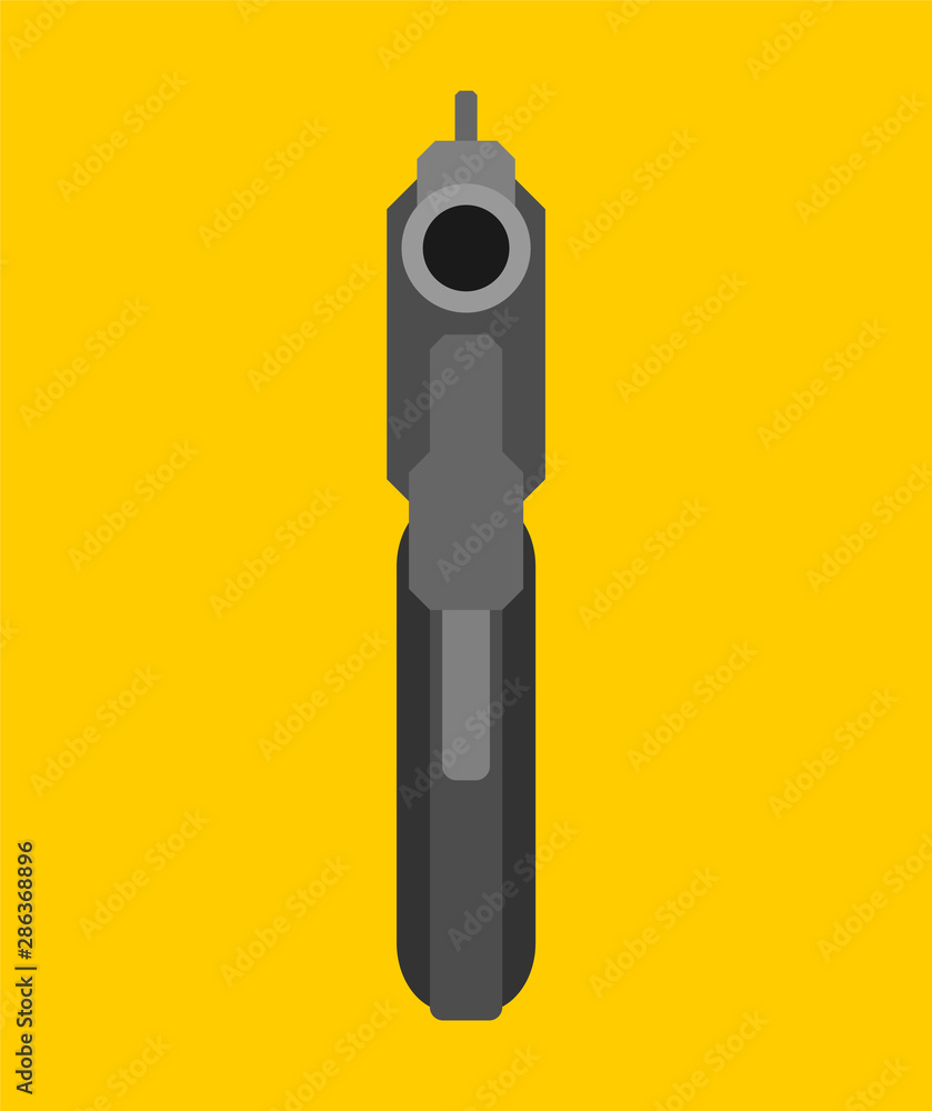 Automatic Gun front view isolated. handgun Vector illustration Stock ...