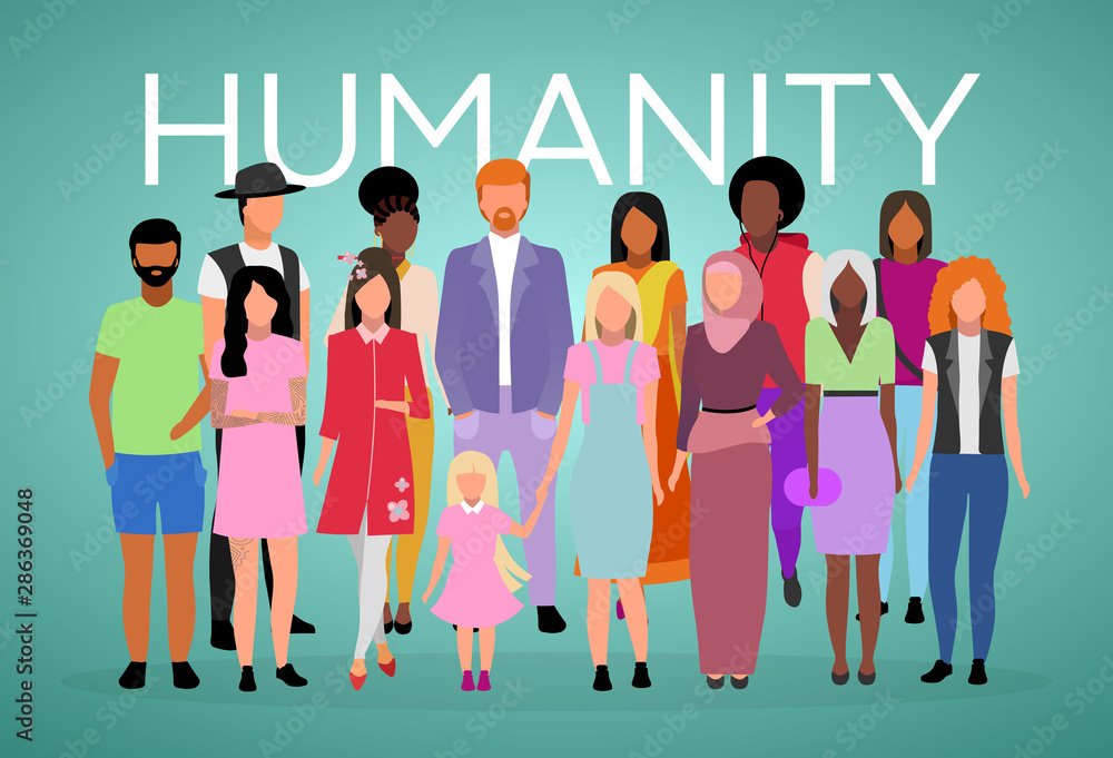Humanity poster vector template. Adult population. Brochure, cover ...