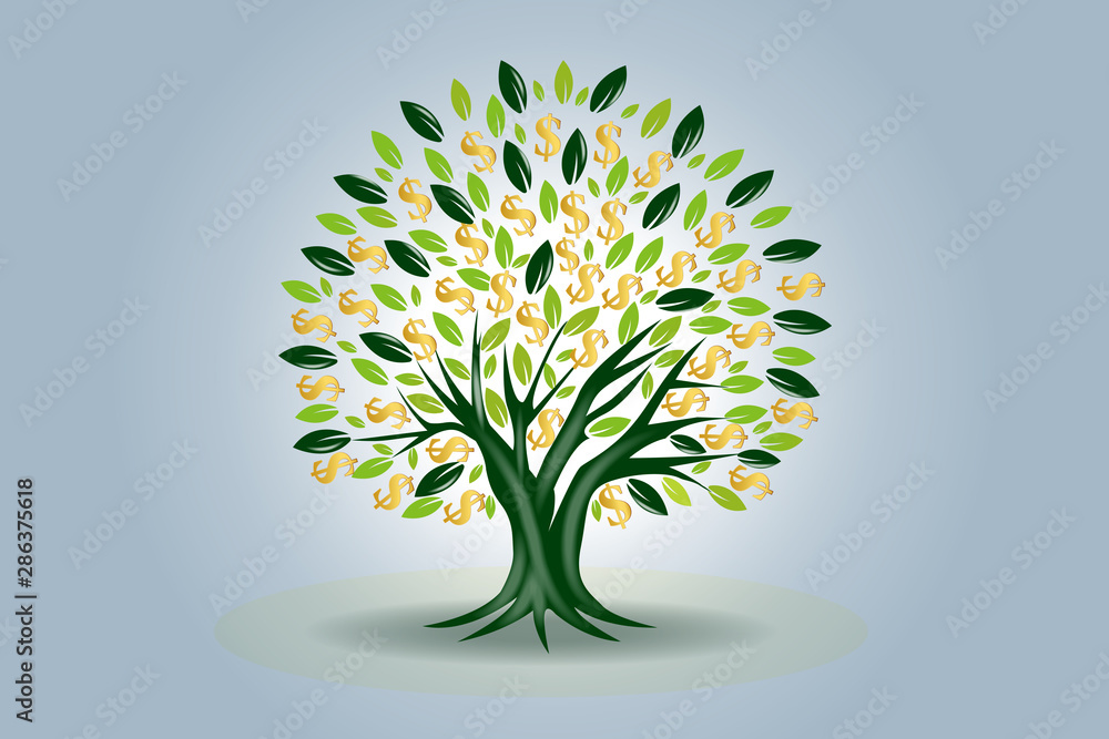 Money tree symbol of prosperity logo vector icon web image Stock Vector ...