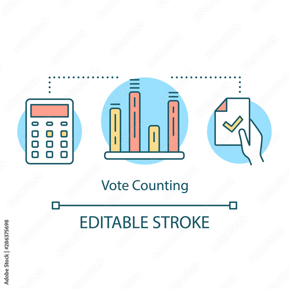 Vote counting concept icon. idea thin line illustration. Calculating ...