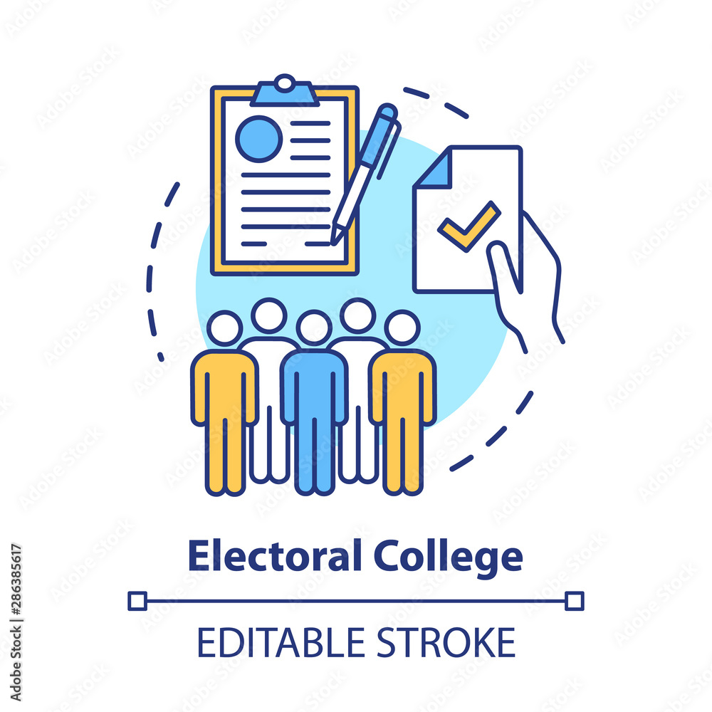 Elections concept icon. Electoral college idea thin line illustration ...