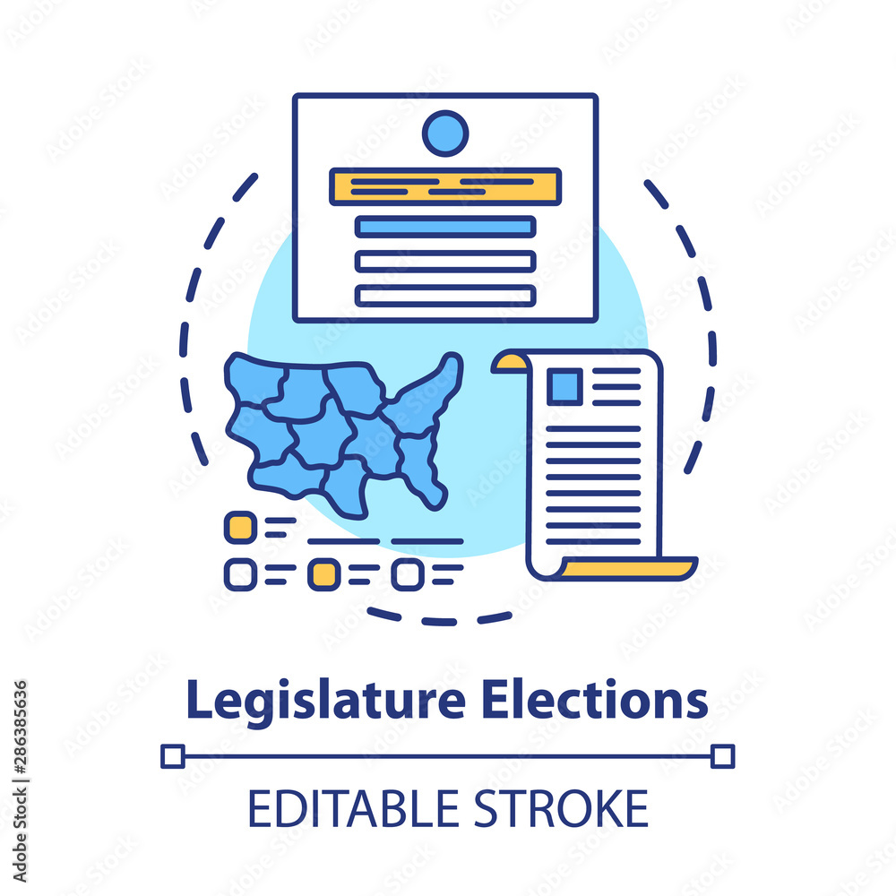 Election concept icon. Legislature elections idea thin line ...