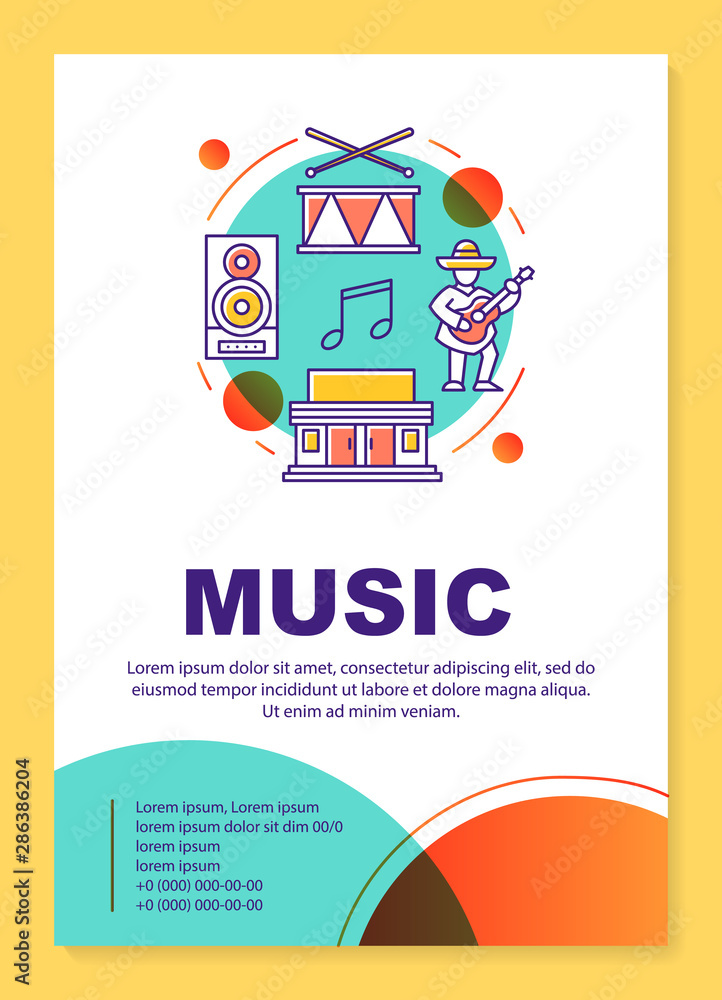 Music industry poster template layout. Entertainment business. Banner ...