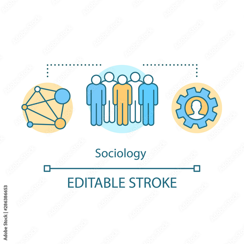 Sociology concept icon. Community idea thin line illustration. Social ...