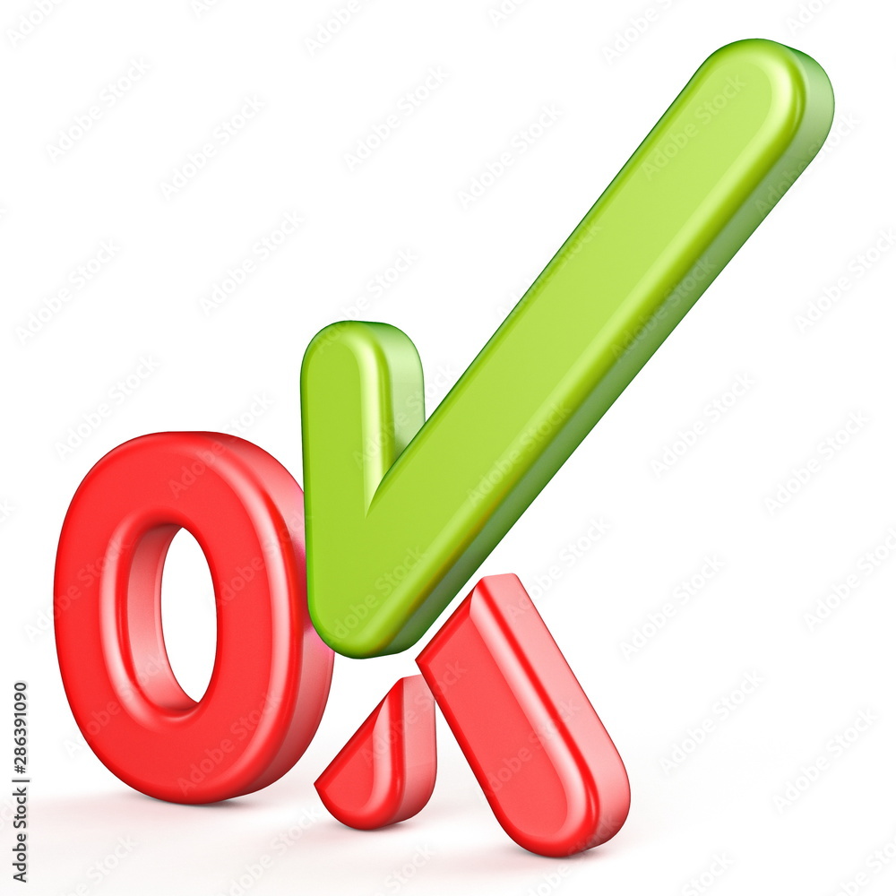 Word OK with green check mark Side view 3D Stock Illustration | Adobe Stock