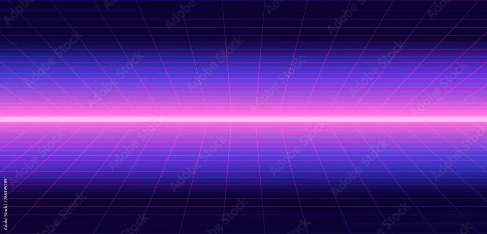 Future retro line background of the 80s. Vector futuristic synth retro ...