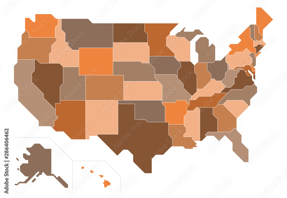 USA map state division, Vector illustration Stock Vector | Adobe Stock