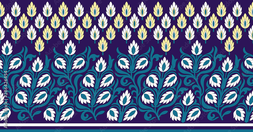 Seamless traditional indian textile floral border Stock Illustration ...