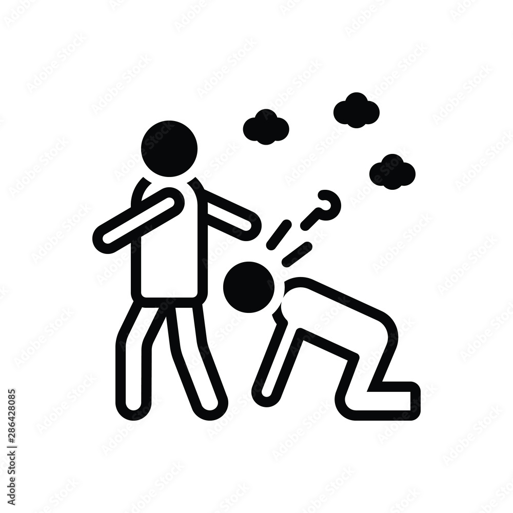 Black solid icon for ignore Stock Vector | Adobe Stock