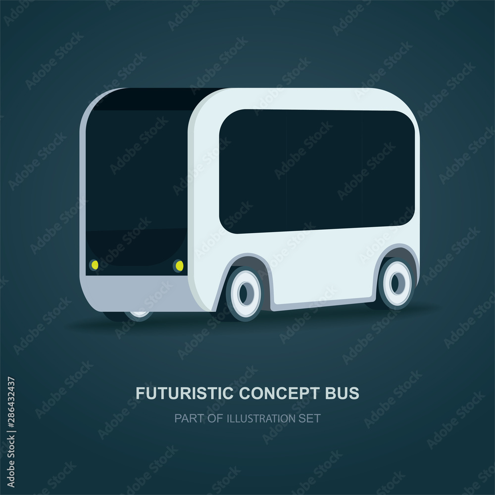 Futuristic bus. Future city bus concept vector illustration. Future ...
