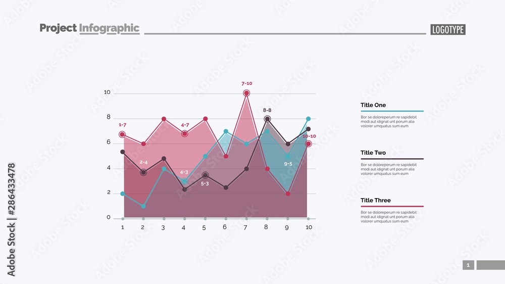 Infographic line chart slide template. Business data. Graph, diagram ...