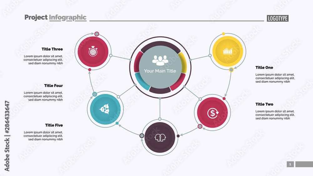 Mindmap diagram with five options. Process diagram, flow chart ...