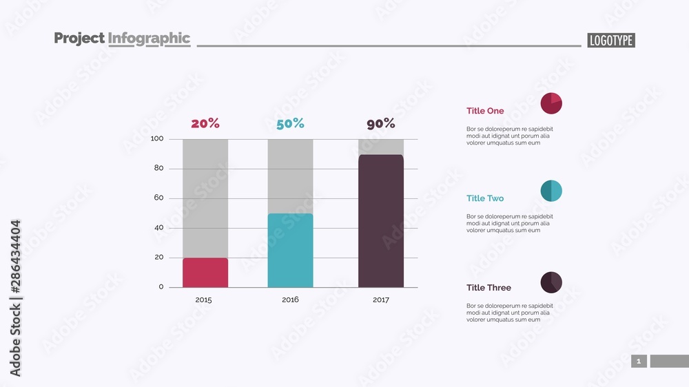 Sales increasing chart slide template. Business data. Graph, diagram ...