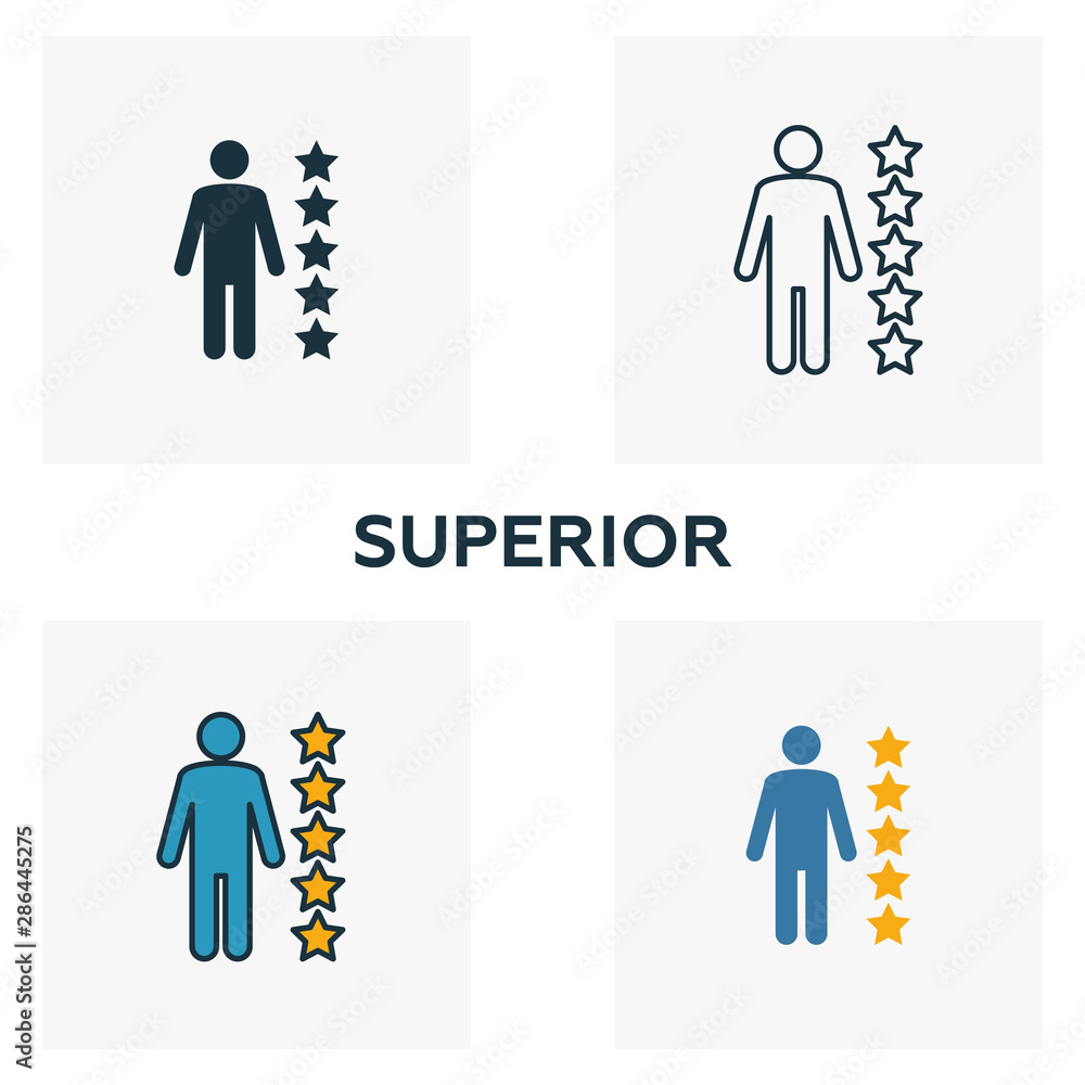 Superior icon set. Four elements in diferent styles from business ...