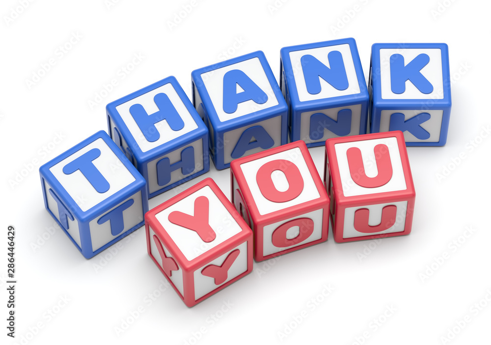 Thank You Message Made of ABC Alphabet Blocks Stock Illustration ...