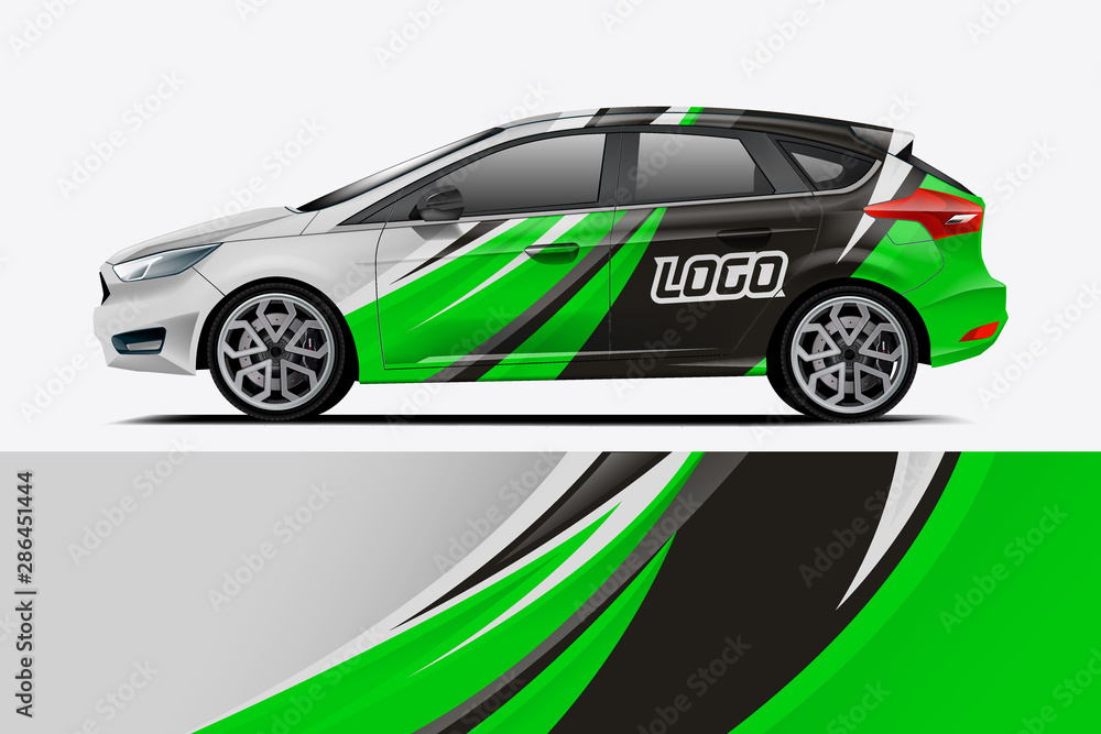 Car decal wrap design vector. Graphic abstract stripe racing background ...