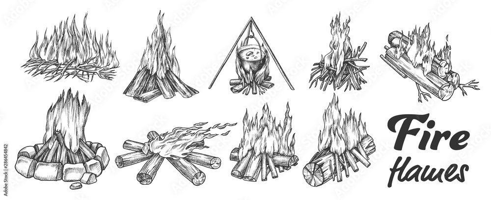 Around The Campfire Drawing