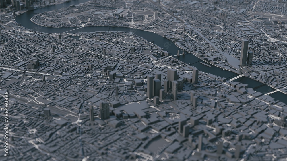 London city map. 3d map of London ilustração do Stock | Adobe Stock