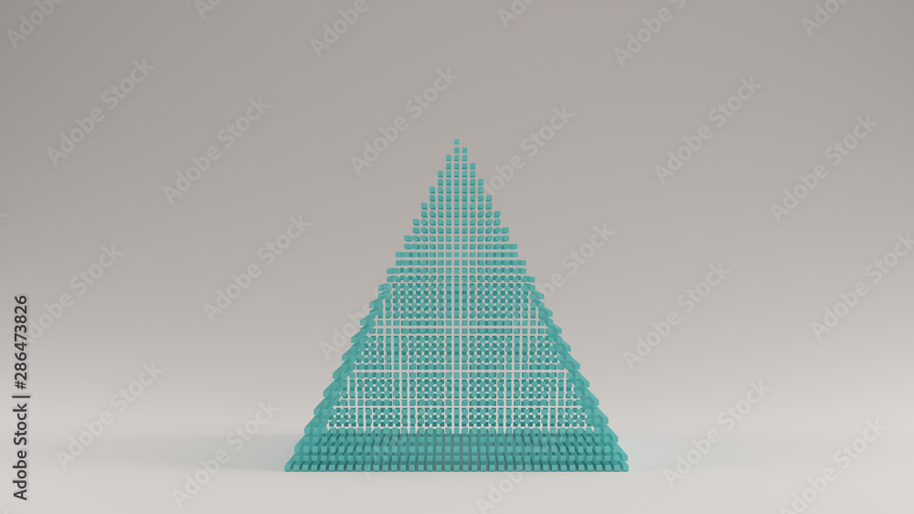 Gulf Blue Turquoise Pyramid Made out of Lots of Small Cubes with a ...