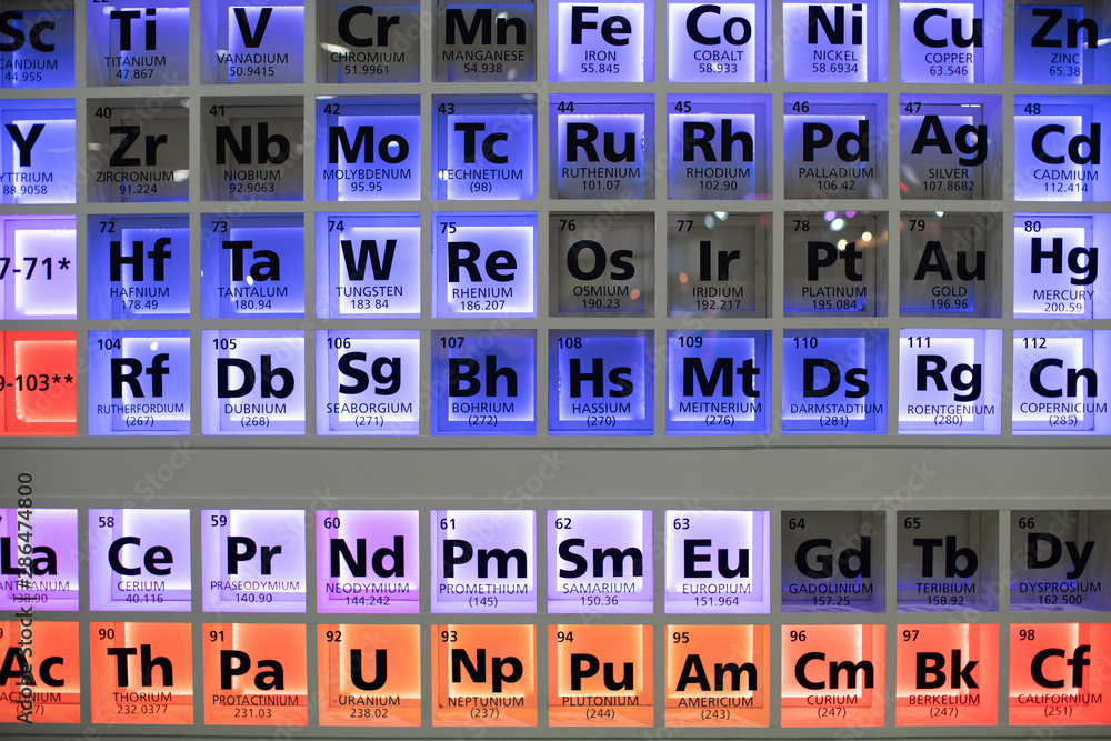 Periodic table of elements. Selective focus. Stock Photo | Adobe Stock