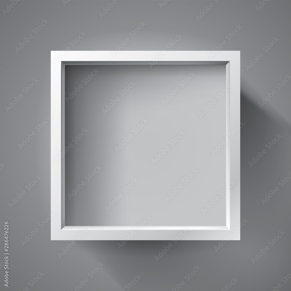 Realistic empty frame on light background, border for your creative ...