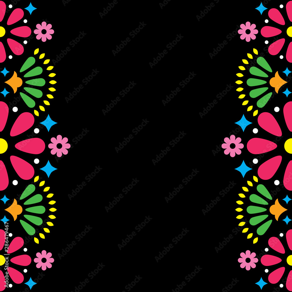 Mexican folk vector wedding or party invitation, greeting card ...