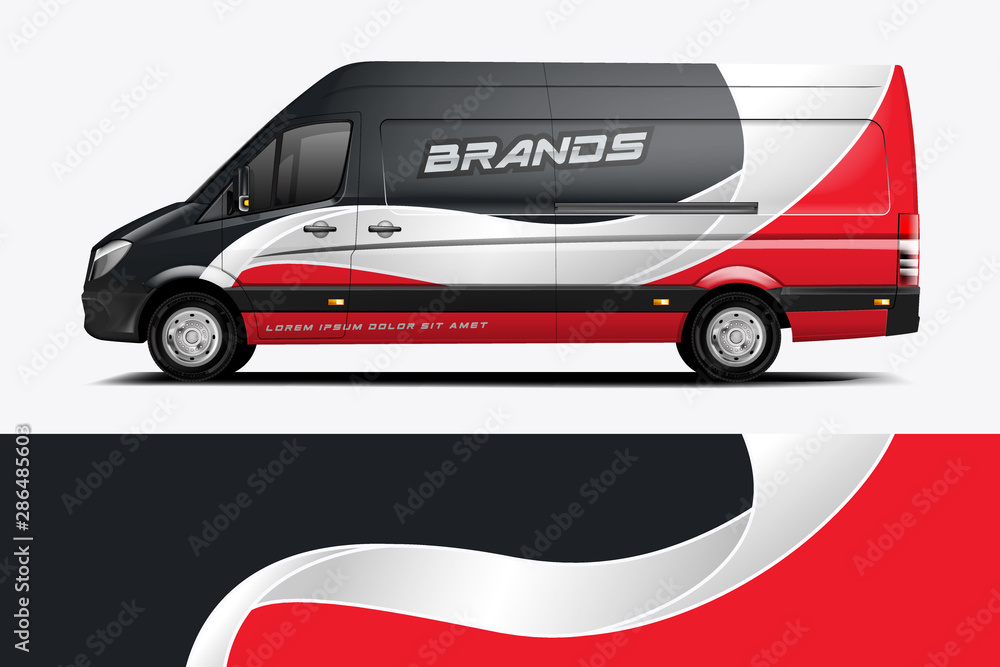 Van Wrap Livery design. Ready print wrap design for Van. - Vector dekal ...