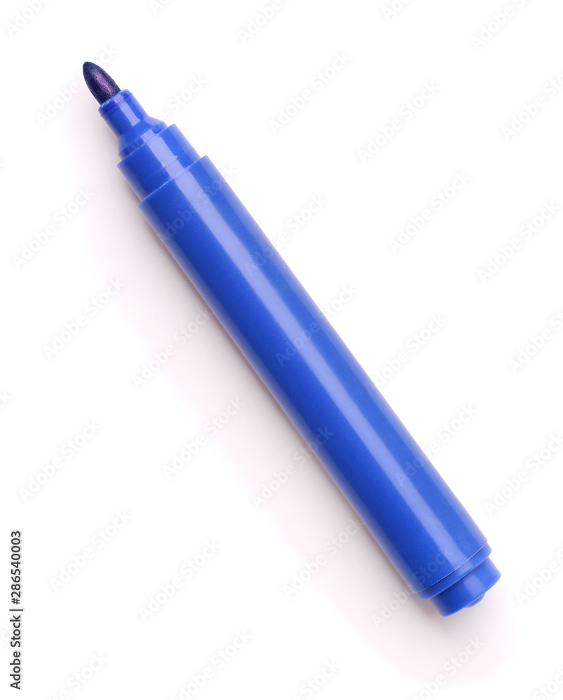 Top view of blue permanent marker Stock Photo | Adobe Stock