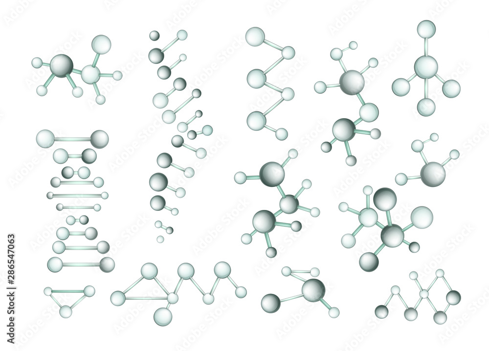 Molecule model set. Atom, structure, construction. Science concept ...