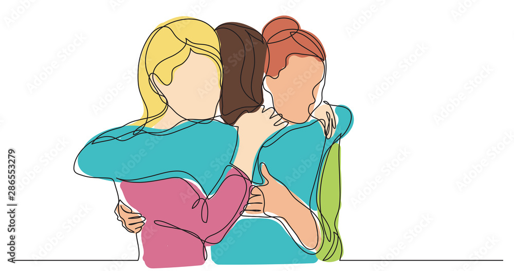 Three Friends Hugging Clipart
