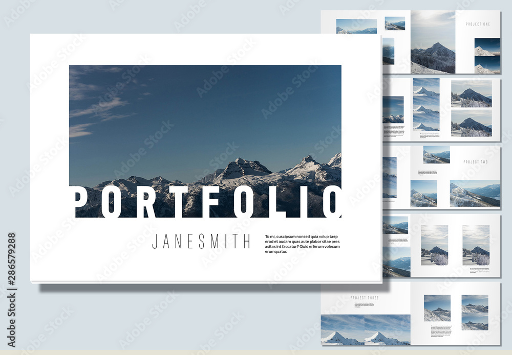 Landscape Portfolio Layout Stock Template | Adobe Stock Landscape Portfolio Layout Stock Template | Adobe Stock