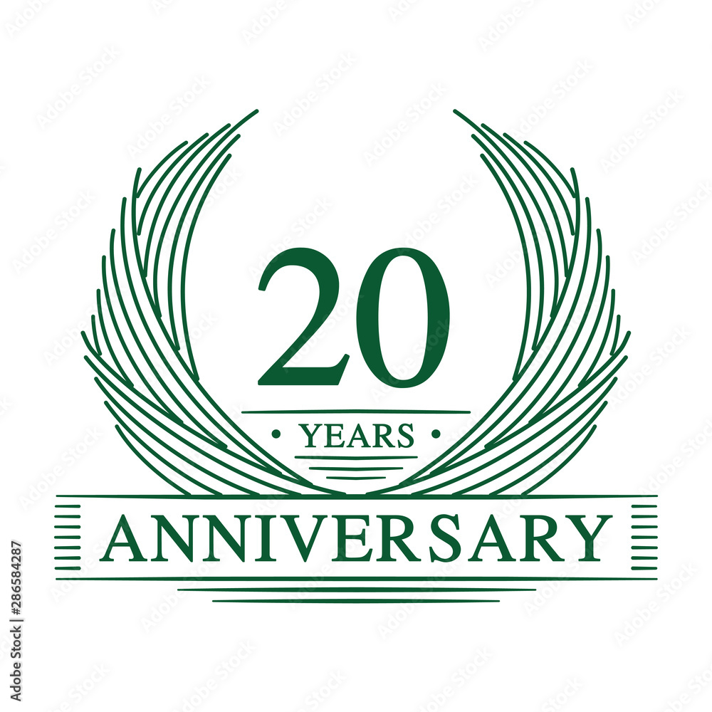 20 years design template. Twenty years jubilee logo. Vector and ...