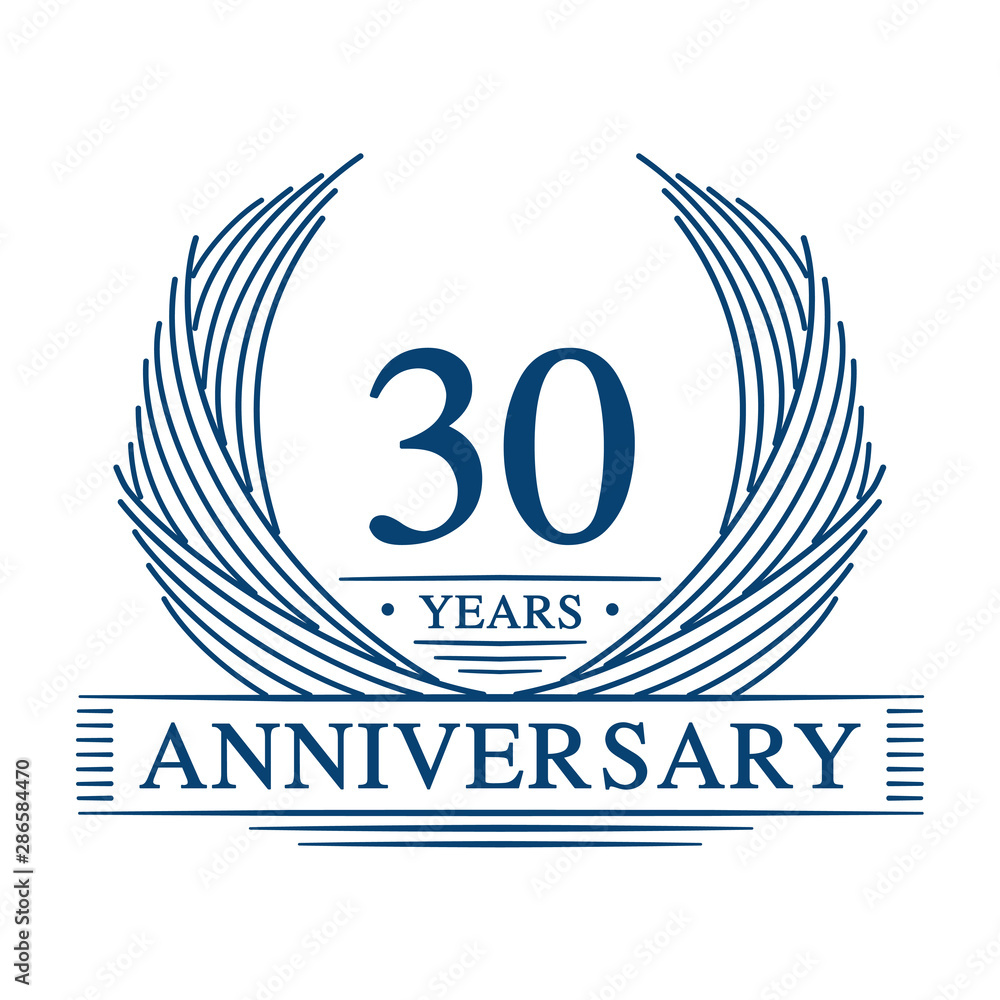 30 years design template. Thirty years jubilee logo. Vector and ...