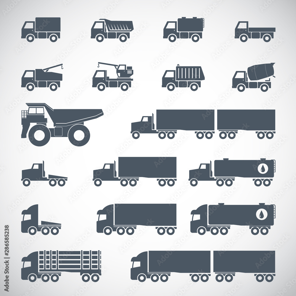 Trucks icons set Stock Vector | Adobe Stock