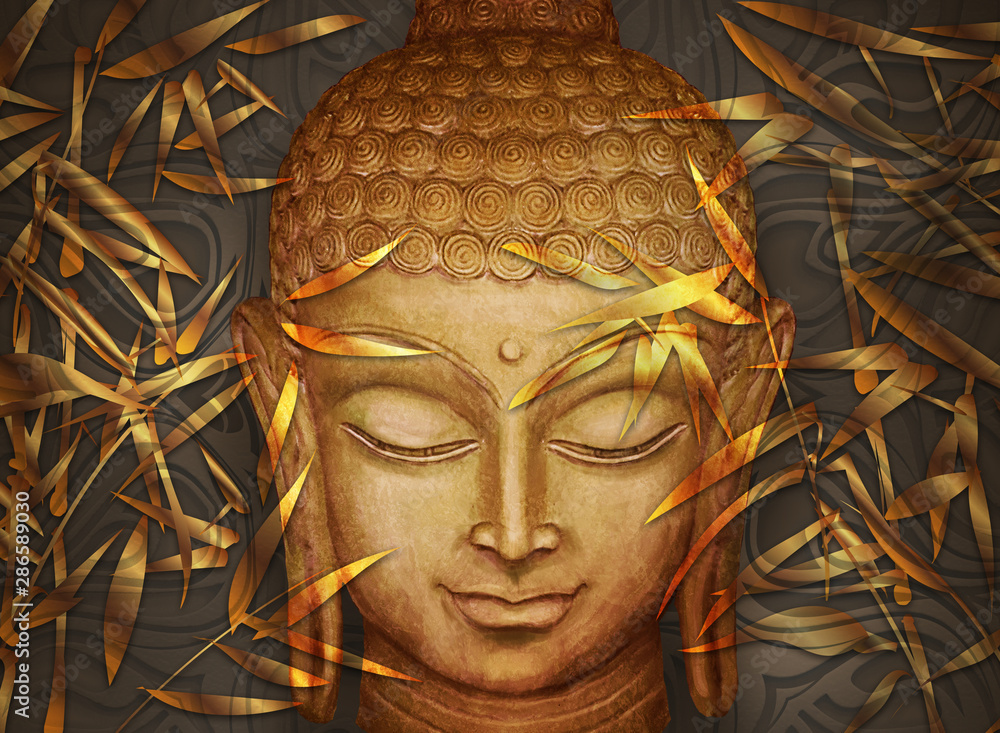 Head Smiling Buddha Stock Illustration | Adobe Stock