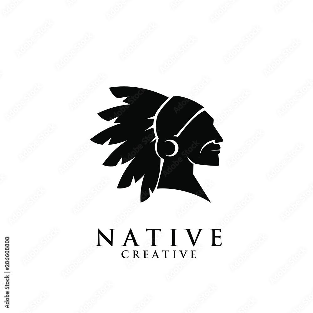 native apache indian logo icon designs vector illustration template ...