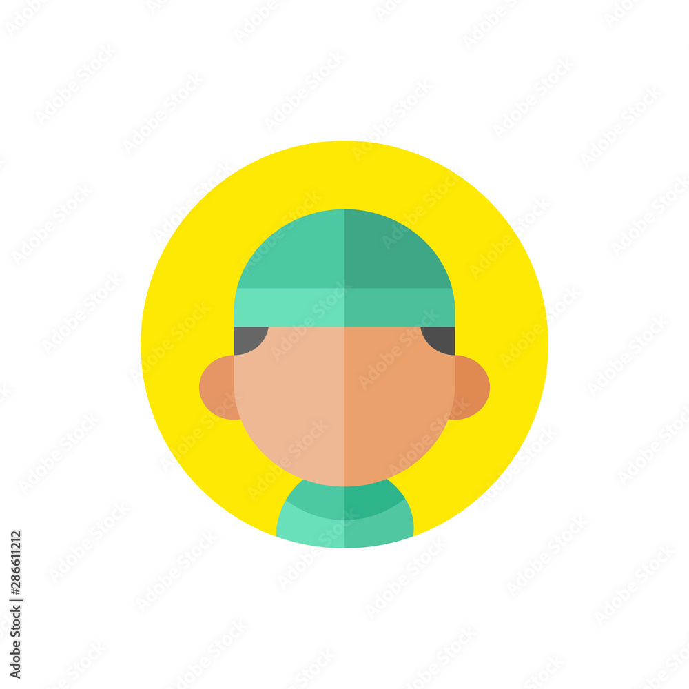 Moslem profile picture, islam avatar icon, man with islam cap, flat ...