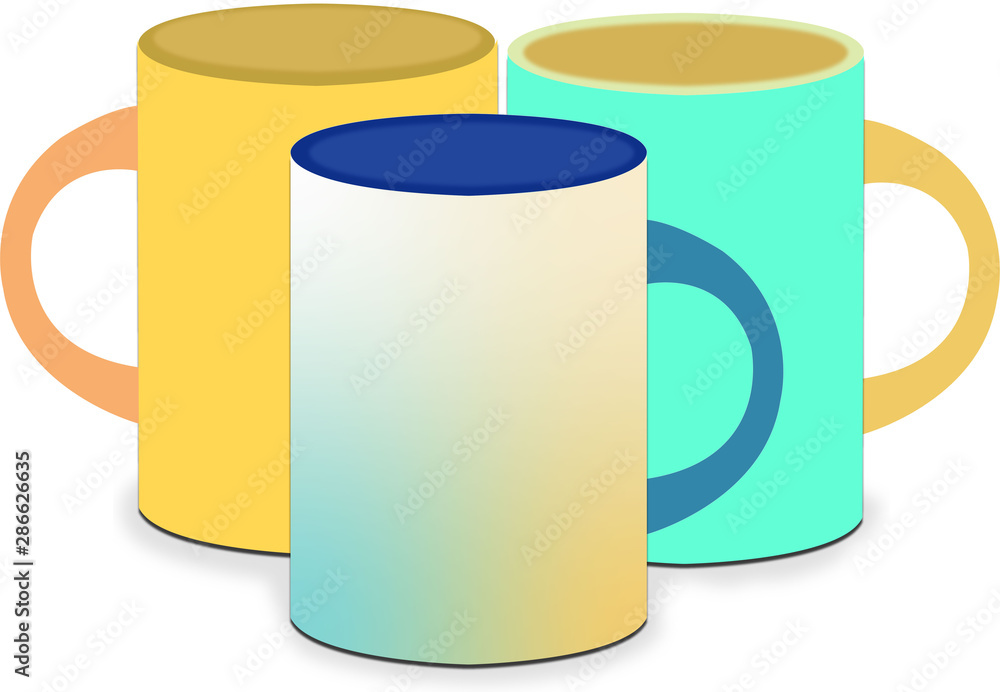 Tres tasas realistas. Ilustración vectorial Stock Vector | Adobe Stock